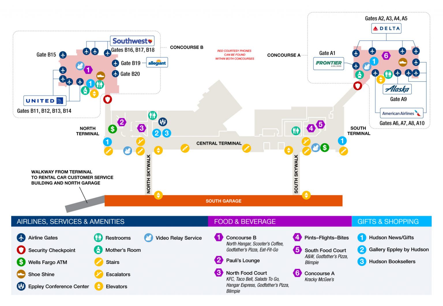 Upper Level Map | OMA Omaha Eppley Airfield