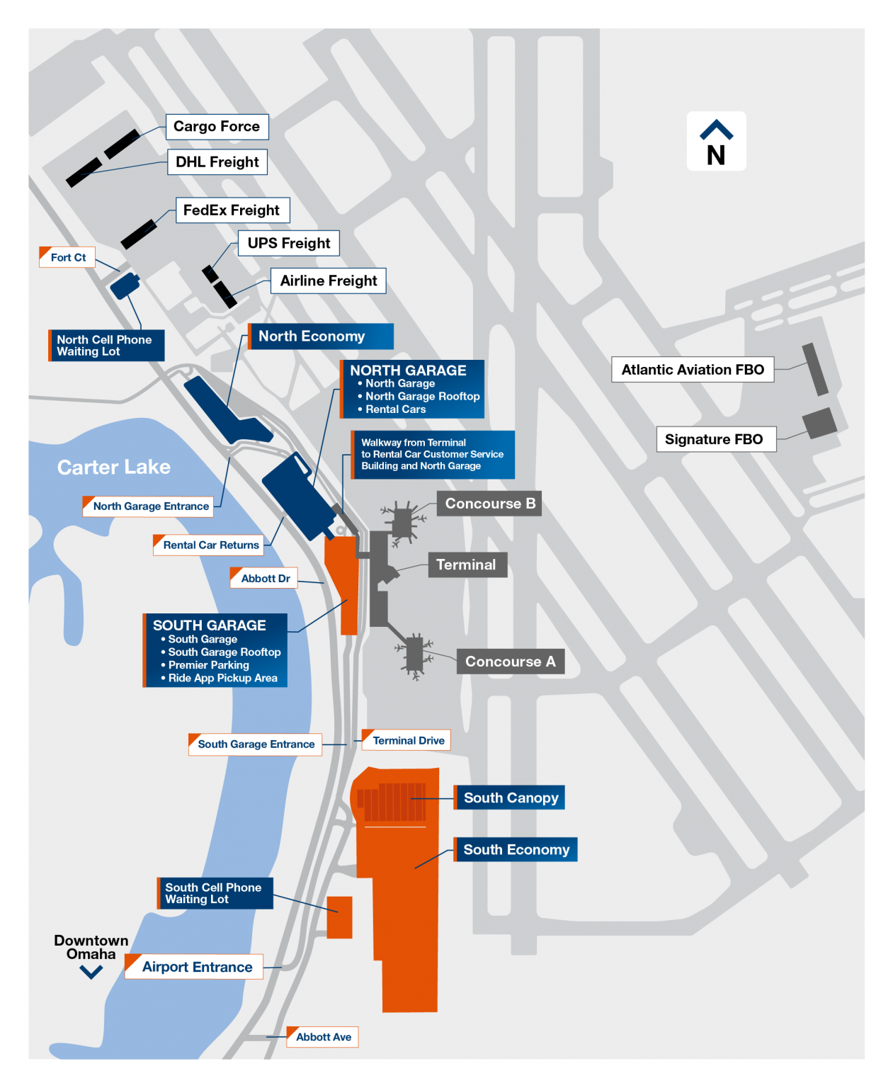 Airport Maps: Eppley Overview | OMA Omaha Eppley Airfield