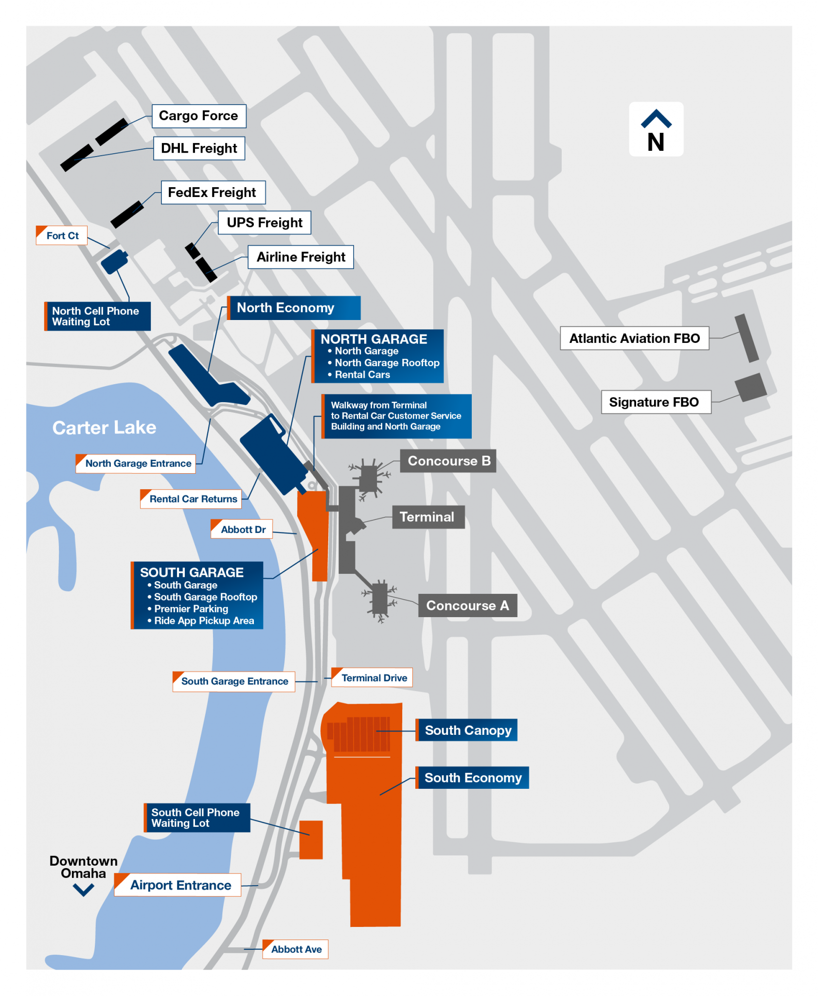 Airport Maps: Eppley Overview | OMA Omaha Eppley Airfield