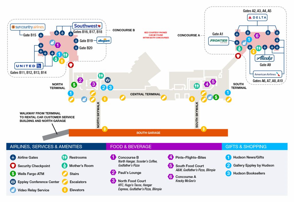 Upper Level Map | OMA Omaha Eppley Airfield