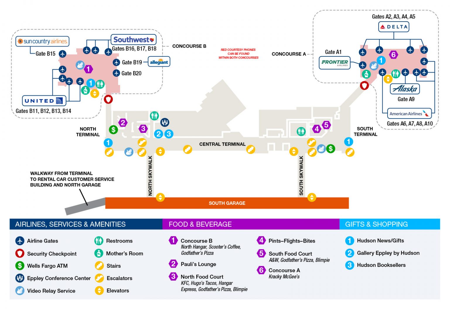 Upper Level Map | OMA Omaha Eppley Airfield