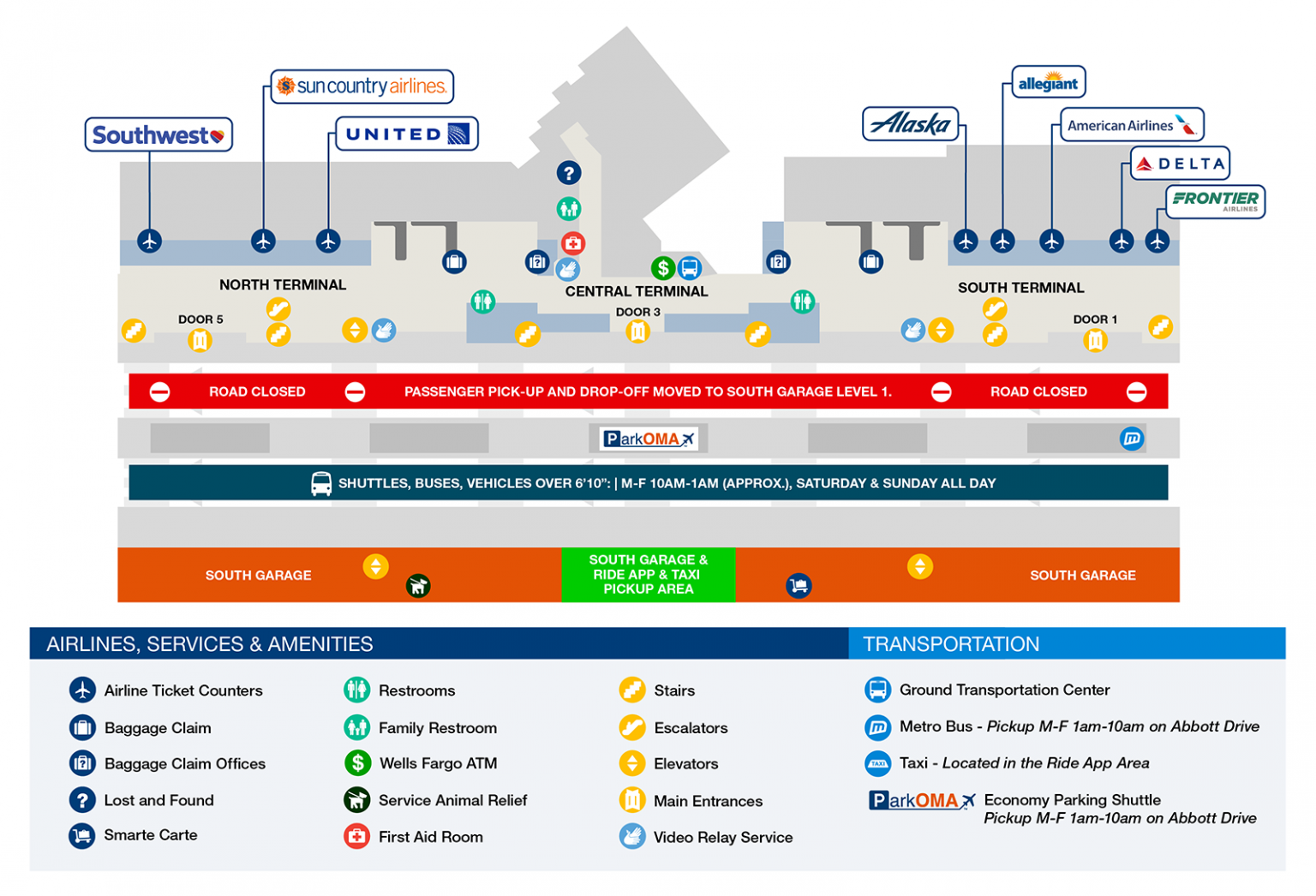 Lower Level Map | OMA Omaha Eppley Airfield