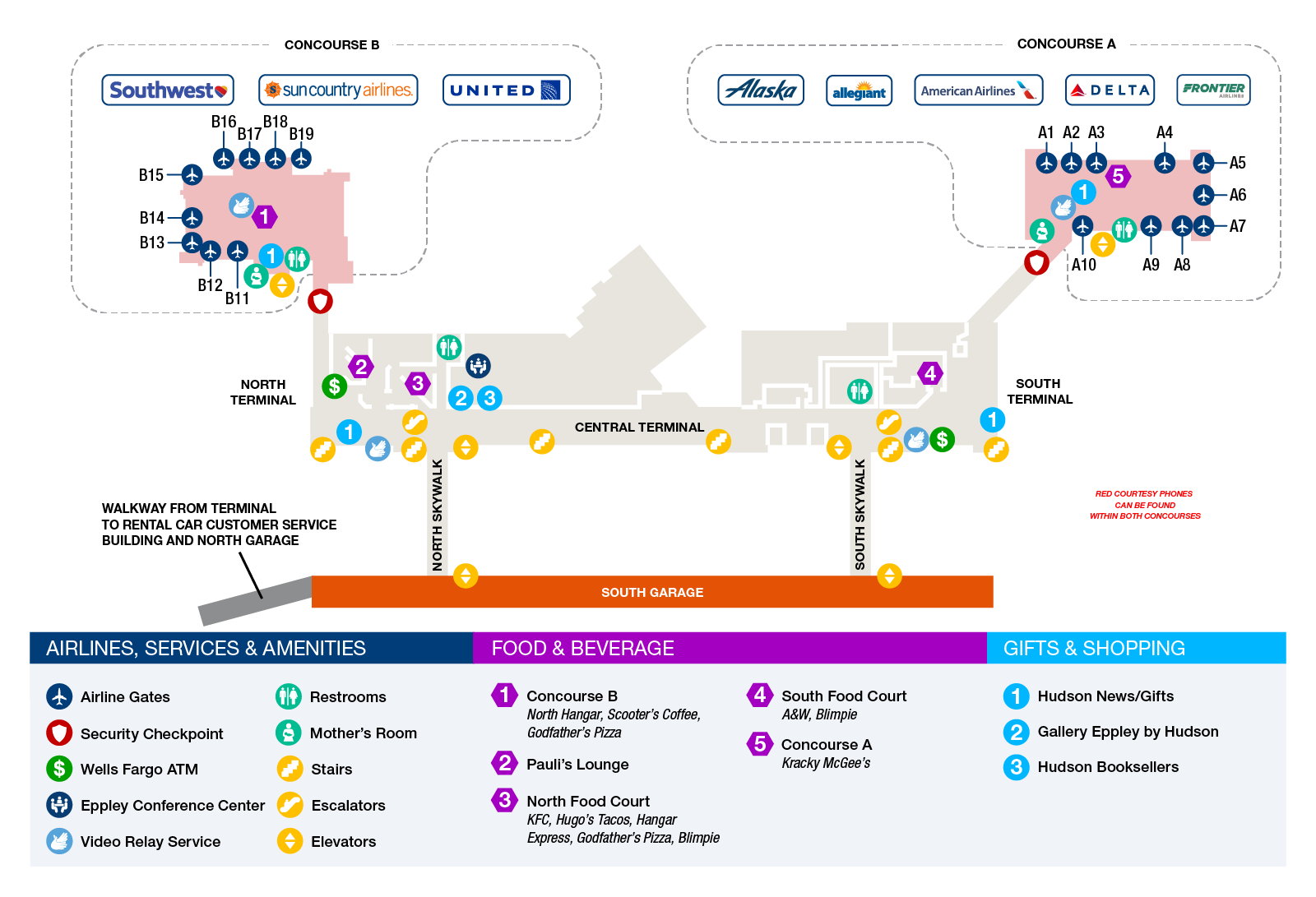 Upper Level Map | OMA Omaha Eppley Airfield