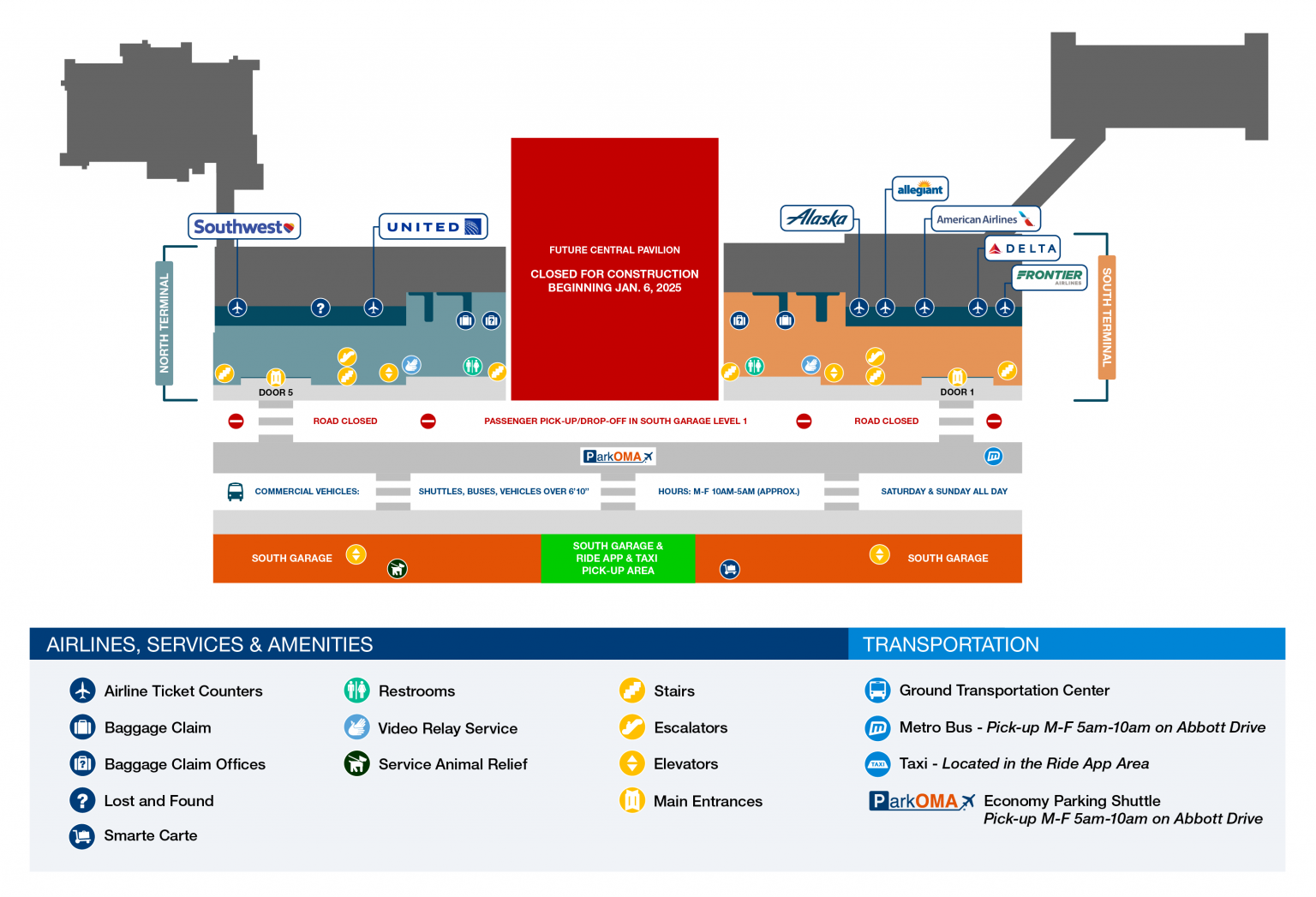 Lower Level Map | OMA Omaha Eppley Airfield