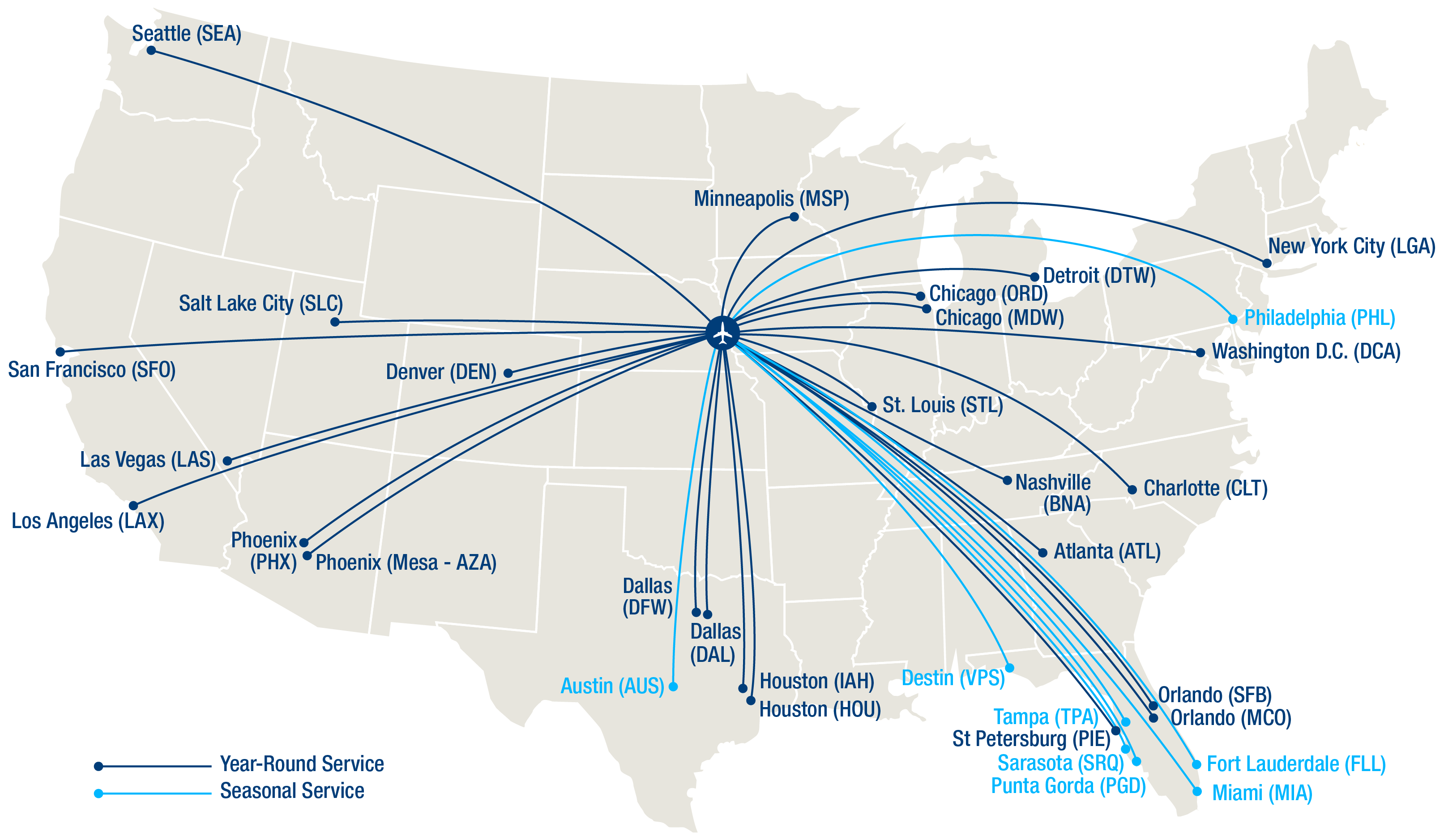 Non-Stop Destinations | OMA Omaha Eppley Airfield